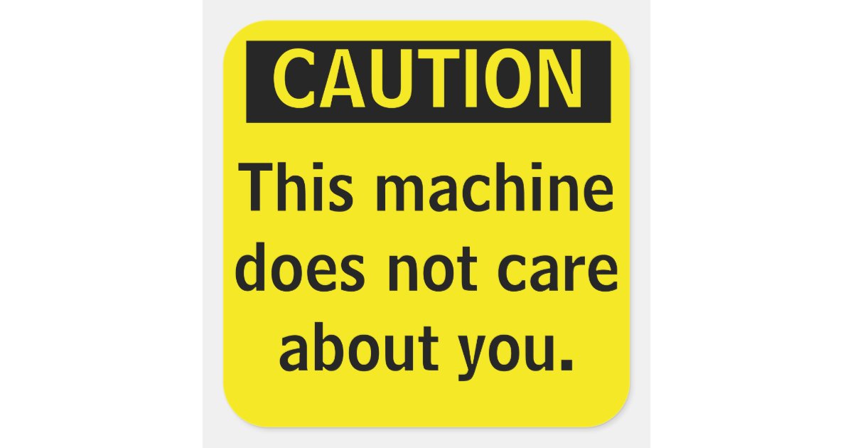 Small Caution Parody Warning Sticker | Zazzle