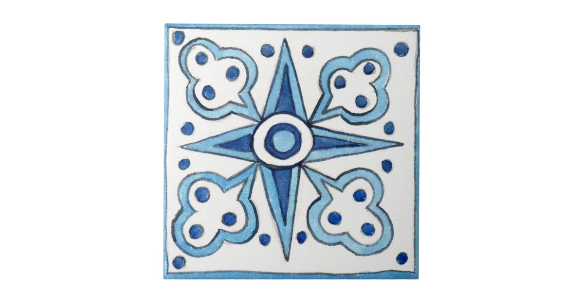 Small ceramic tile Sicilian-style “Trapani” | Zazzle