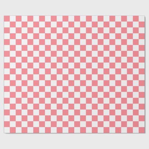 Small Checkers Blush Pink White Checkered Wrapping Paper | Zazzle