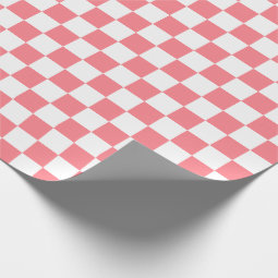Small Checkers Blush Pink White Checkered Wrapping Paper | Zazzle