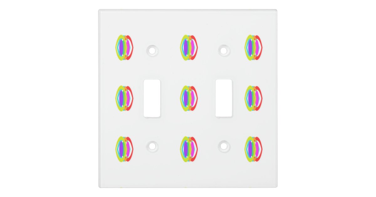 Small Colored Pattern Art Wide Gaps Light Switch Cover | Zazzle