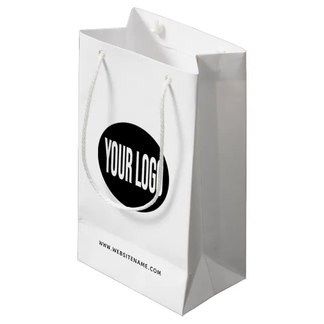 Small Custom Paper Shopping Bag Logo/Text | Zazzle