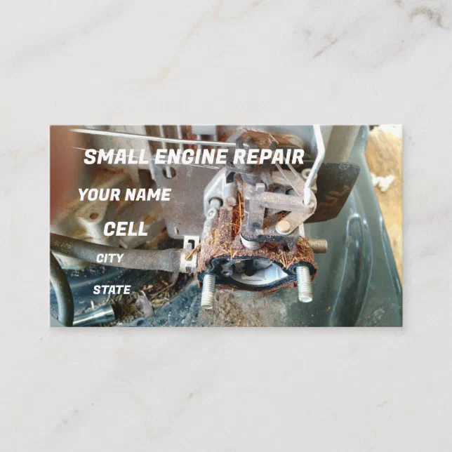 Small engine mower repair business card | Zazzle