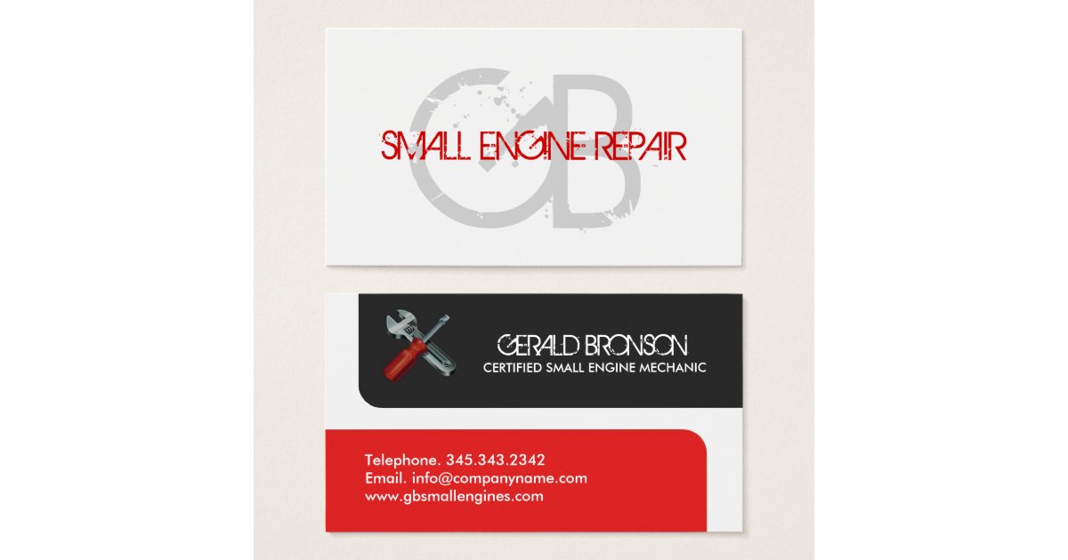 Small Engine Repair Business Cards | Zazzle