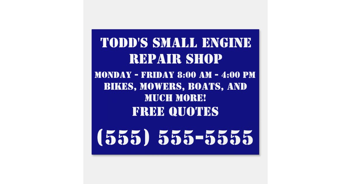 Small engine repair business sign | Zazzle