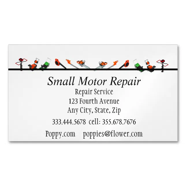 Small Engine Repair Custom Business Cards | Zazzle