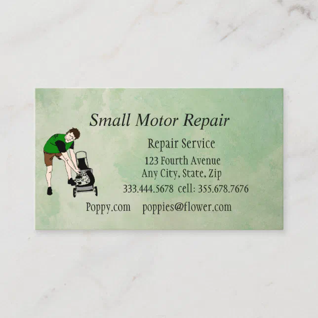 Small Engine Repair Custom Business Cards | Zazzle