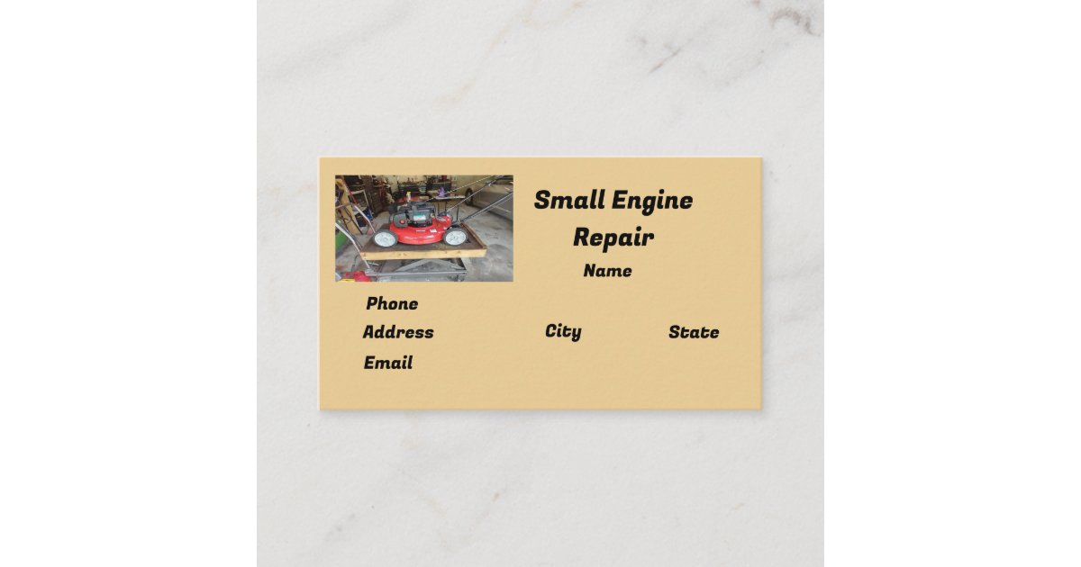 Small engine repair shop business card | Zazzle