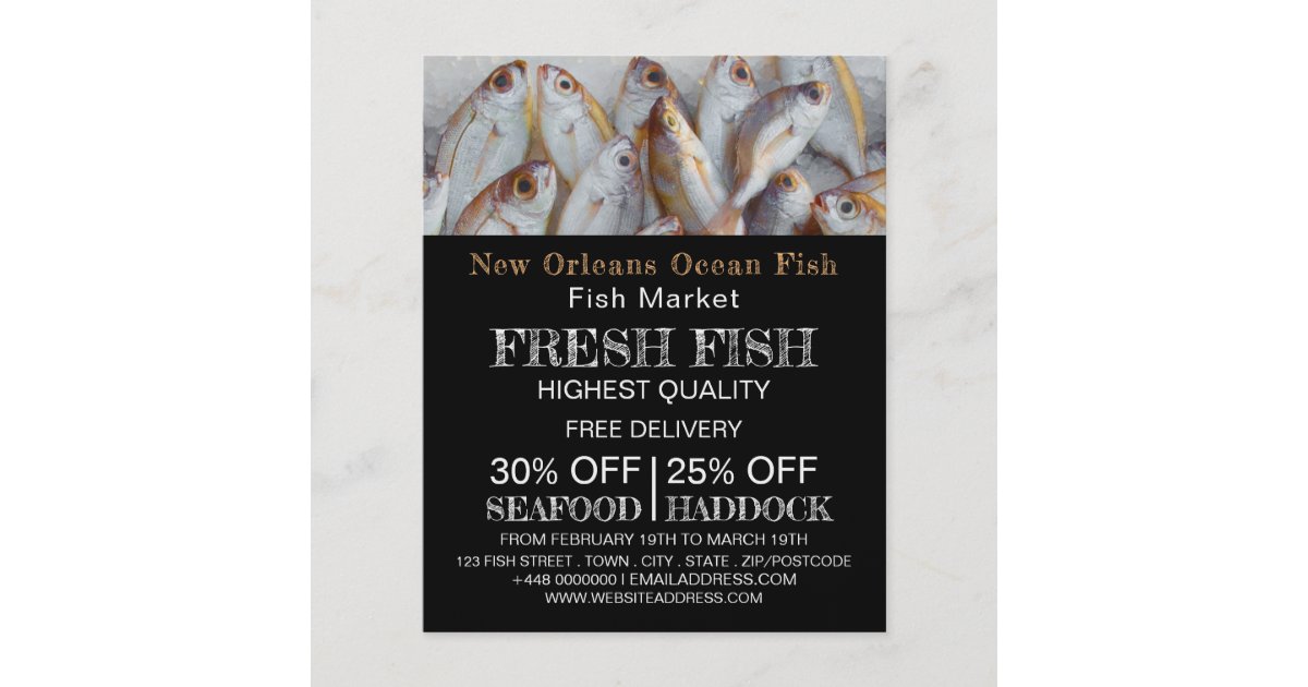 Small Fish, Fishmonger/Wife, Fish Market Advert Flyer | Zazzle