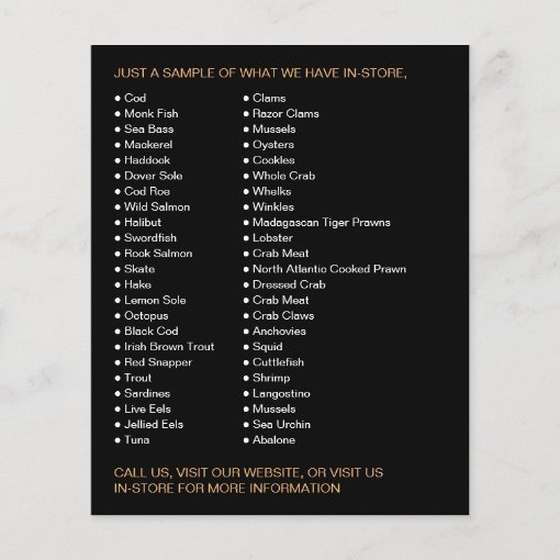 Small Fish, Fishmonger/Wife, Fish Market Advert Flyer | Zazzle