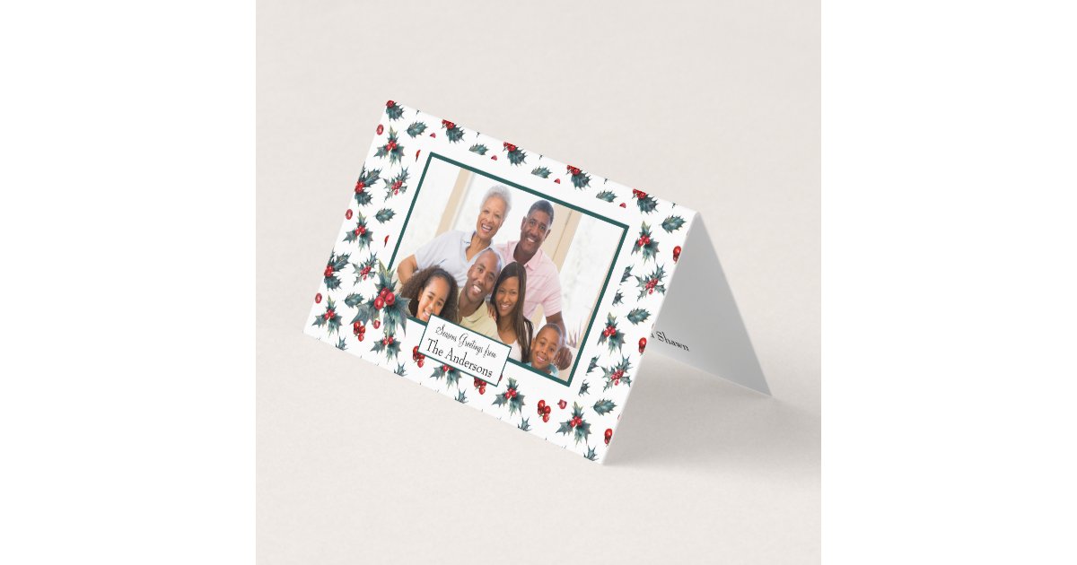 Small Folded Holiday Photo Card | Zazzle