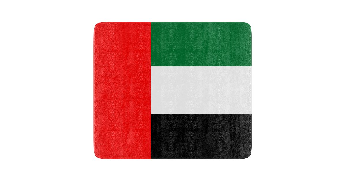 Small glass cutting board- flag of UAE Cutting Board | Zazzle