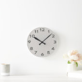 Small Gray Dots Round Clock | Zazzle