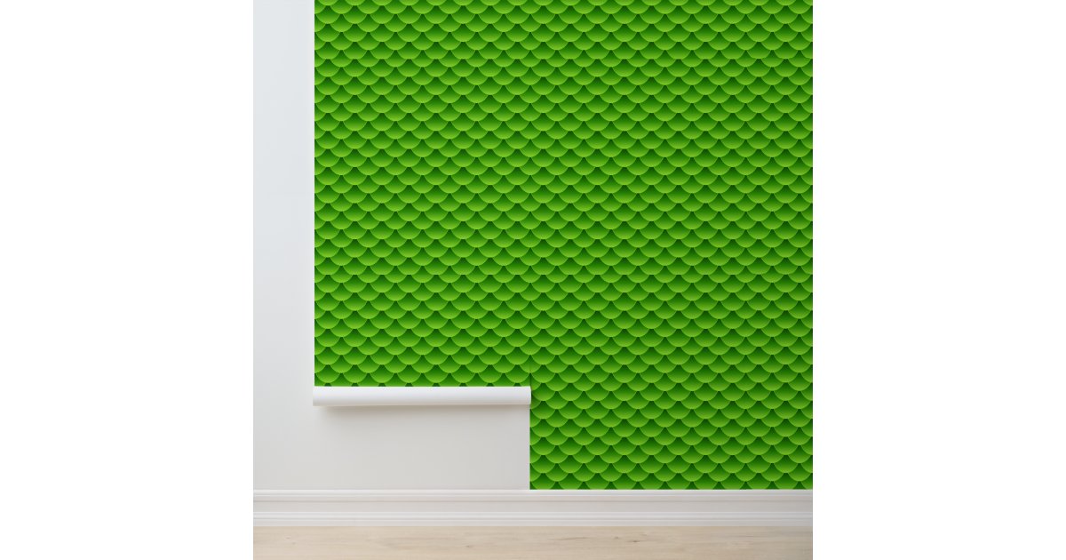 Small Green Fish Scale Pattern Wallpaper | Zazzle