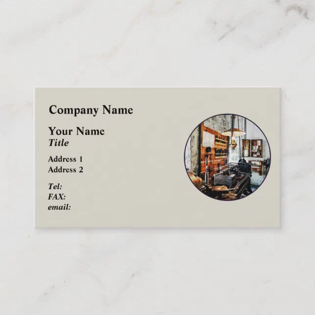 Small Lathe in Machine Shop Business Card | Zazzle