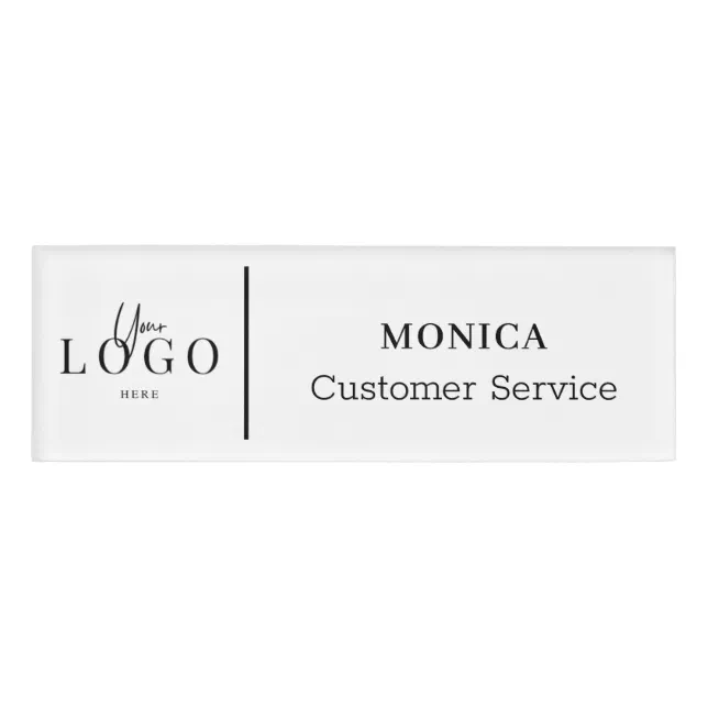 Small Name Badge Magnet Custom Logo Employee Staff | Zazzle