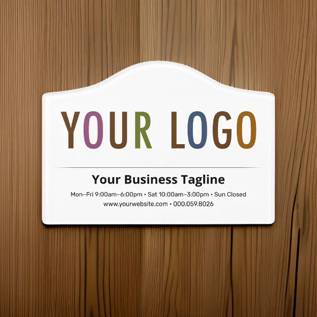 Small Office Door Sign with Logo Acrylic Custom | Zazzle