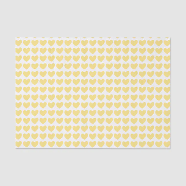 Small Pastel Yellow Hearts Pattern Tissue Paper | Zazzle