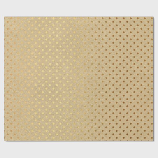 Small Polka Dots Kraft Gold Elegant Minimal Wrapping Paper | Zazzle