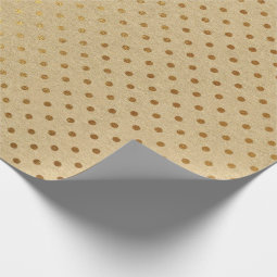 Small Polka Dots Kraft Gold Elegant Minimal Wrapping Paper | Zazzle
