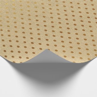 Small Polka Dots Kraft Gold Elegant Minimal Wrapping Paper | Zazzle