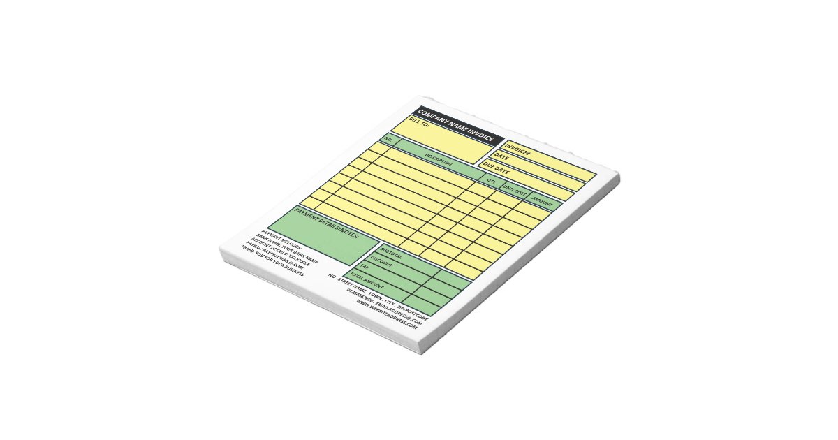 Small Professional Business Invoice/Quotation Notepad | Zazzle