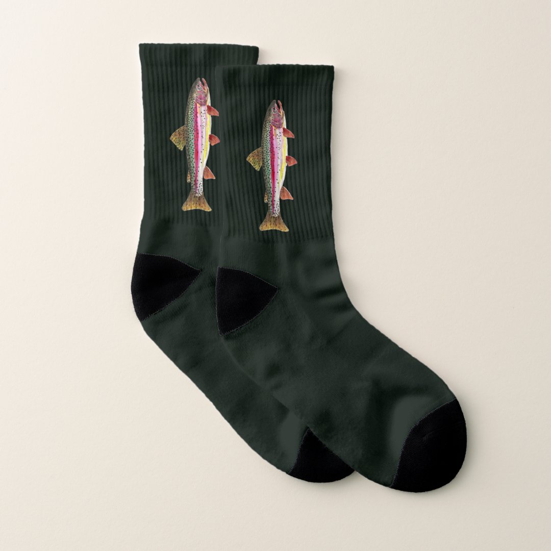 Small Rainbow Trout Fisherman's Socks | Zazzle