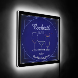 Small Rect. Fun Retro Home Cocktail Bar LED Sign | Zazzle