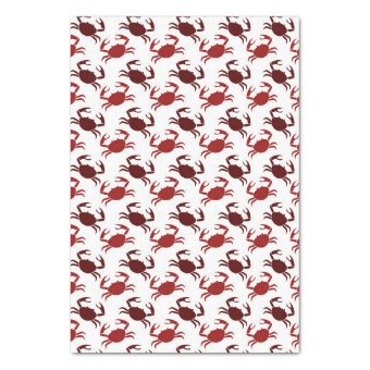 Small Red Crabs on White Decoupage Tissue Paper | Zazzle