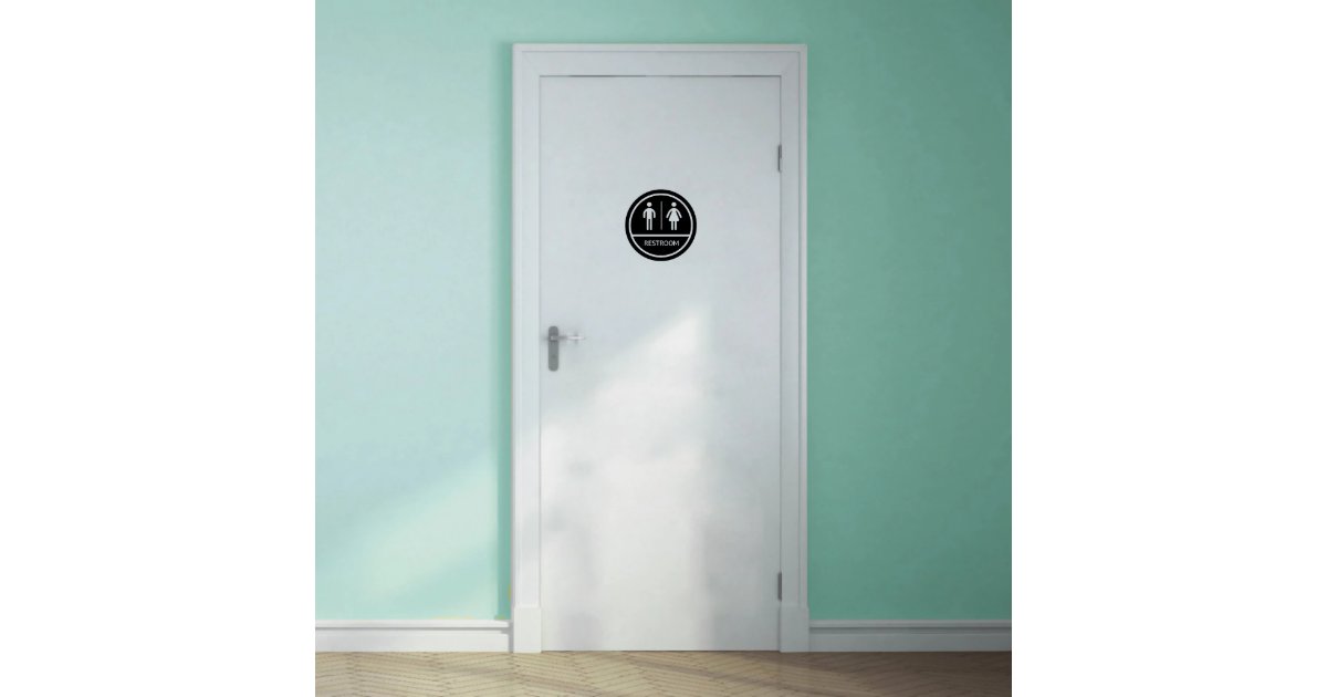 Small Restroom Sign Wall Decal | Zazzle