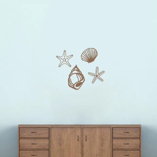 Small Seashell Set Wall Decal | Zazzle