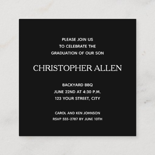 SMALL Square Photo Graduation Invitations | Zazzle