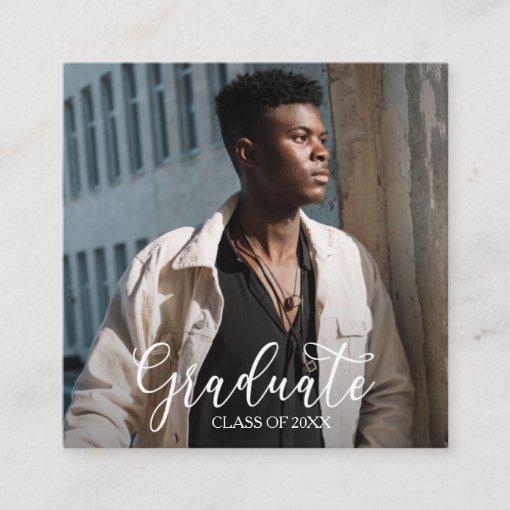 SMALL Square Photo Graduation Invitations | Zazzle