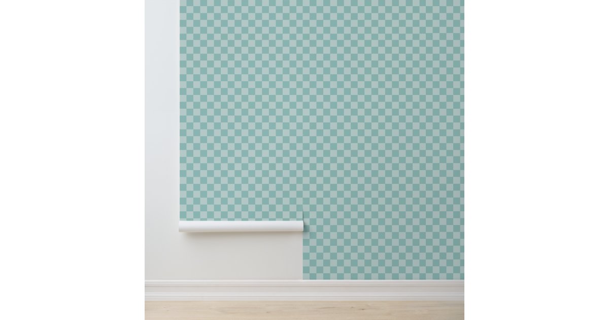 Small Teal Checkers Wallpaper | Zazzle