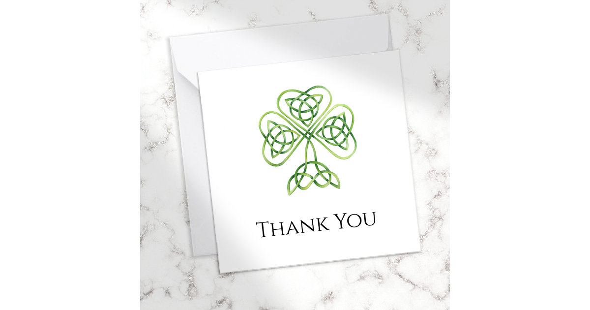 Small Thank You Irish Celtic Knot Funeral Note Card | Zazzle