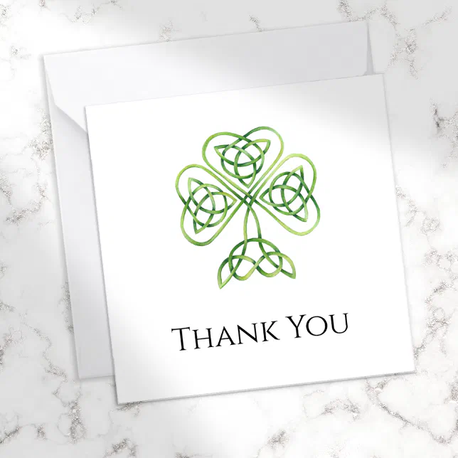Small Thank You Irish Celtic Knot Funeral Note Card | Zazzle