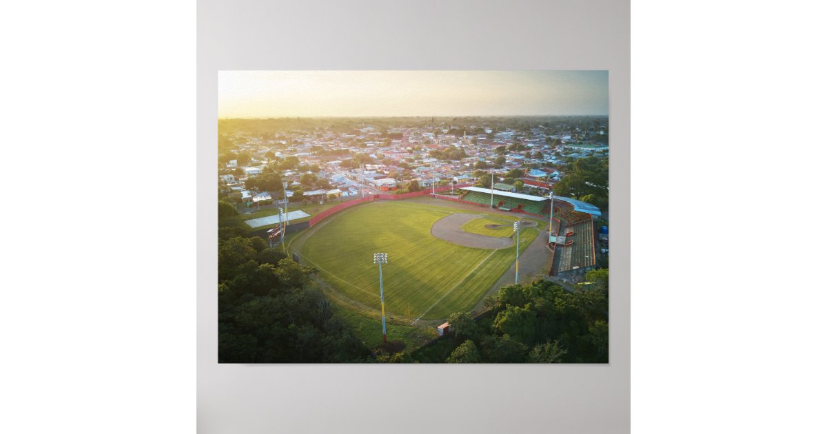 Small town Baseball Stadium Poster | Zazzle