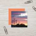 Small Town Sunset Square Business Card | Zazzle