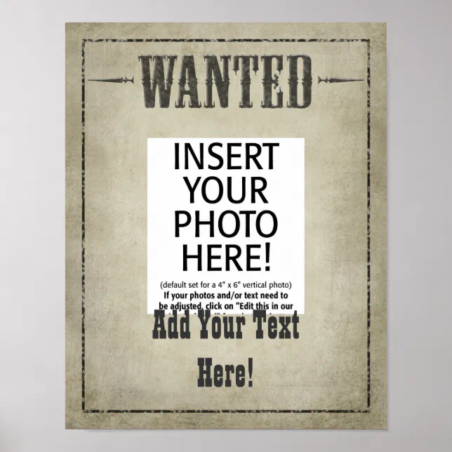SMALL --- WANTED POSTER template | Zazzle