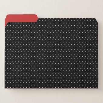 Small White Polka Dots on Custom Color Red Inside File Folder | Zazzle