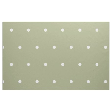Sage Green Polka Dot Pattern Fabric | Zazzle