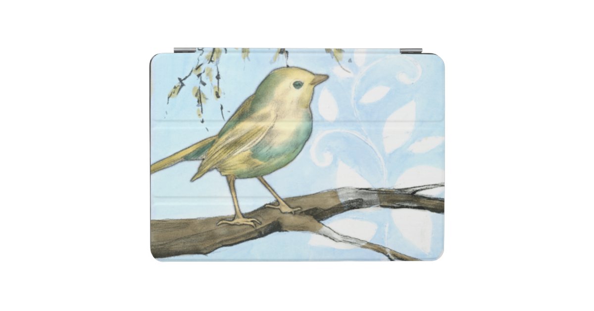 Small Yellow Bird Perched on a Branch Looking up iPad Air Cover | Zazzle