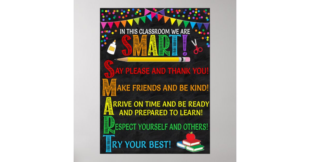 SMART Acronym Classroom Poster | Zazzle