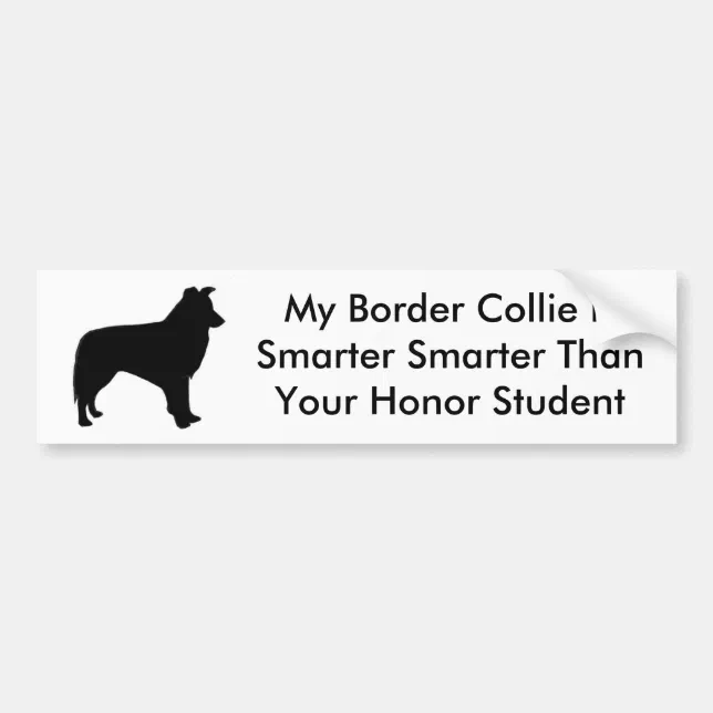 Smart Border Collie Bumper Sticker | Zazzle
