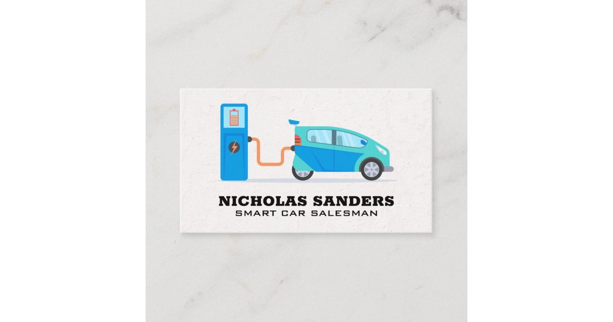 Smart Car Logo | Charging Station | Technology Business Card | Zazzle