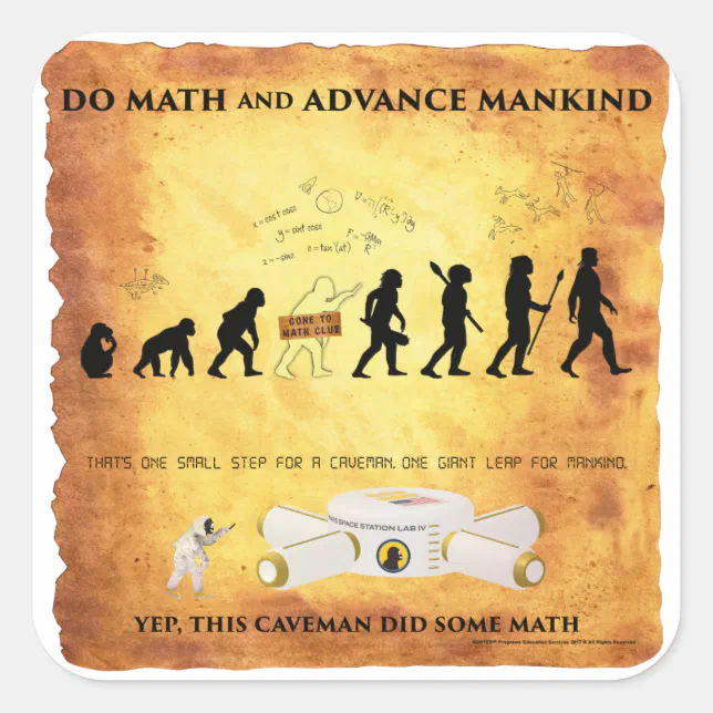Smart Caveman: Do Math Advance Mankind Stickers | Zazzle