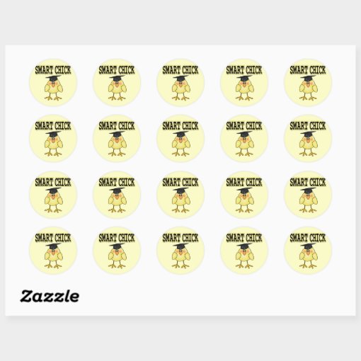 Smart Chick Classic Round Sticker | Zazzle