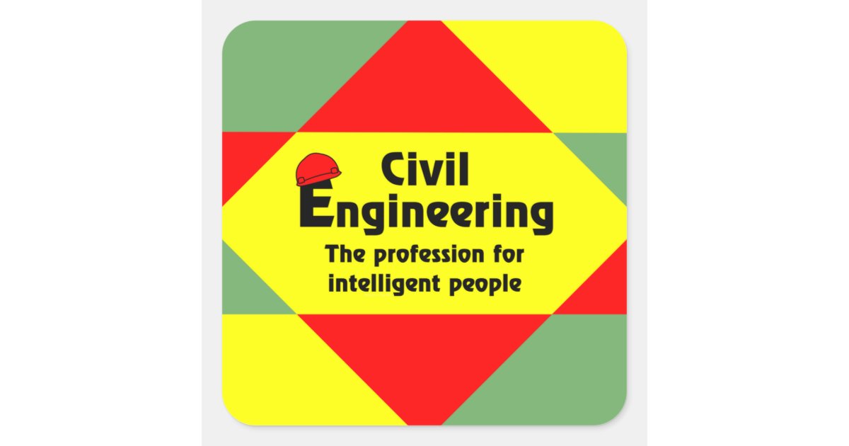 Smart Civil Engineer Block Square Sticker | Zazzle