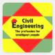 Smart Civil Engineer Block Square Sticker | Zazzle