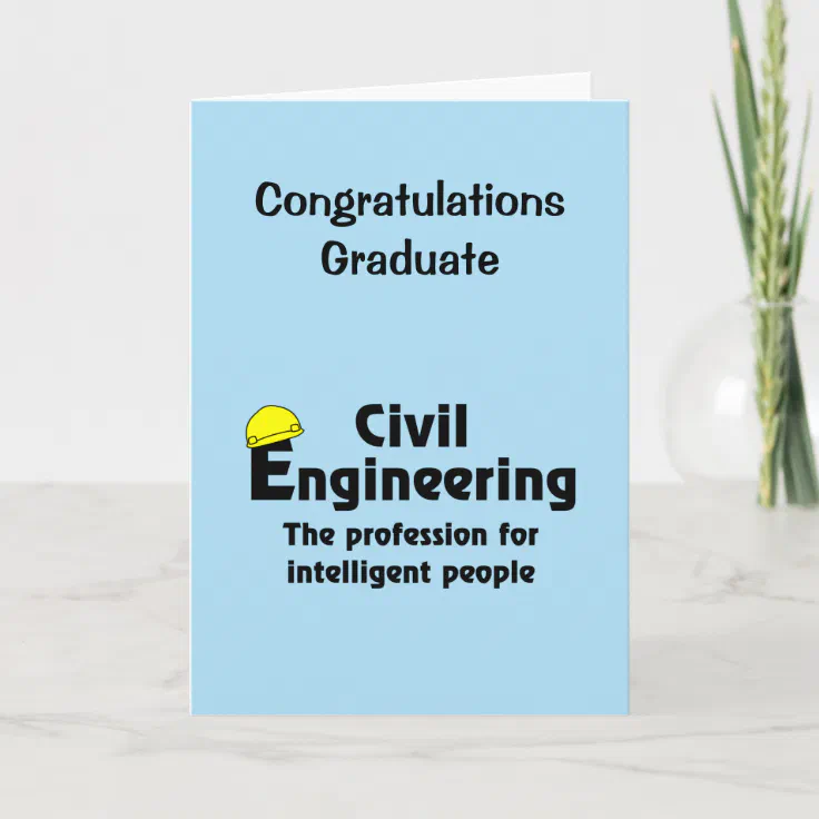 Smart Civil Engineer Graduation card | Zazzle